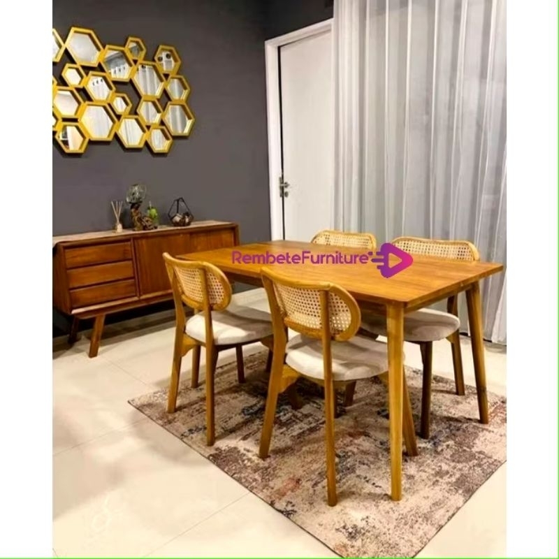 Jual Ready!!! Set Meja Makan Ropan Kursi Kacang Meja Retro Minimalis ...
