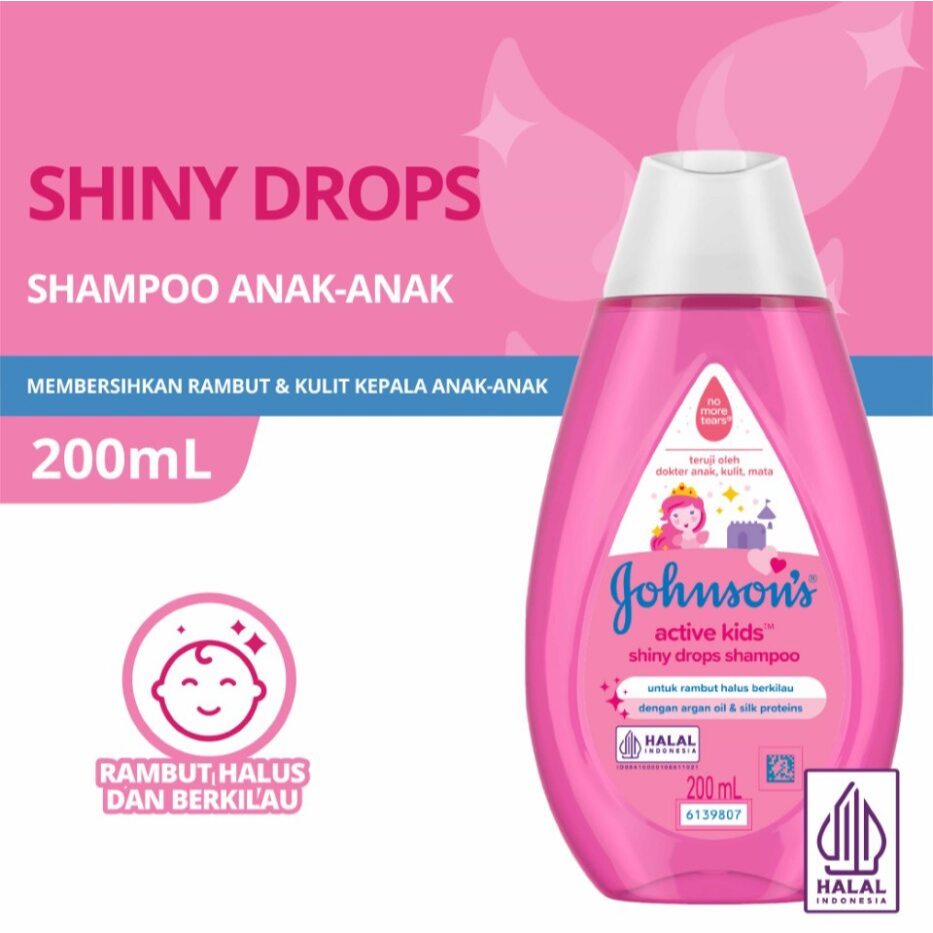 Jual Johnson’s Kids PINK Shiny Drops Shampoo 100ml 200ml - Johnson ...