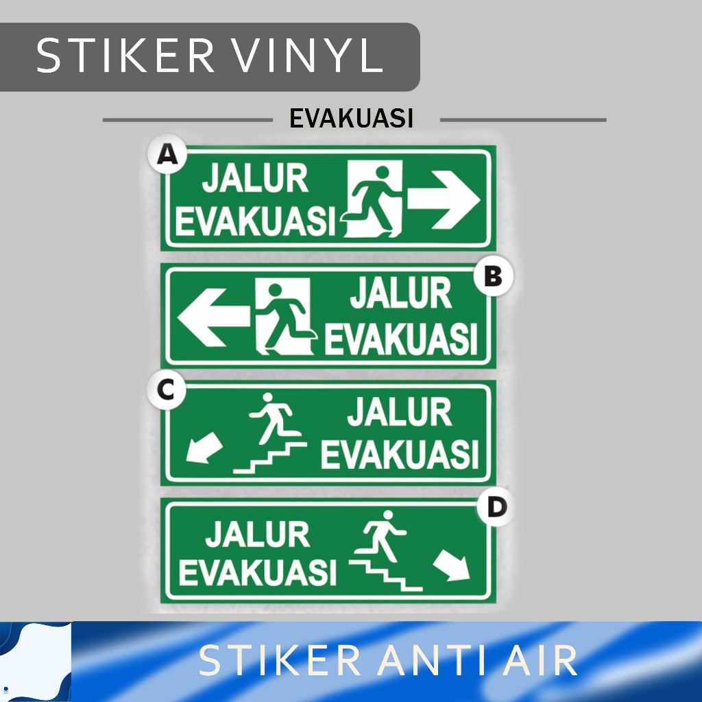 Jual STIKER VINYL Stiker Evakuasi / Stiker Evakuasi / Sticker Evakuasi / Sticker Jalur Evakuasi ...