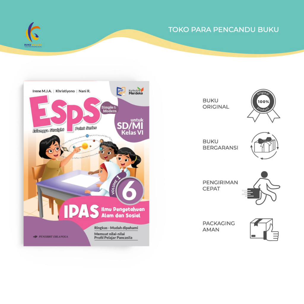 Jual Buku Pelajaran ESPS IPAS Untuk SD/MI Kelas VI JL. 6 Volume 1 ...