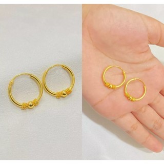 Jual PERHIASAN MURAH ANTING GIPSY TITANIUM GOLD ANTING BULAT POLOS ANTI ...