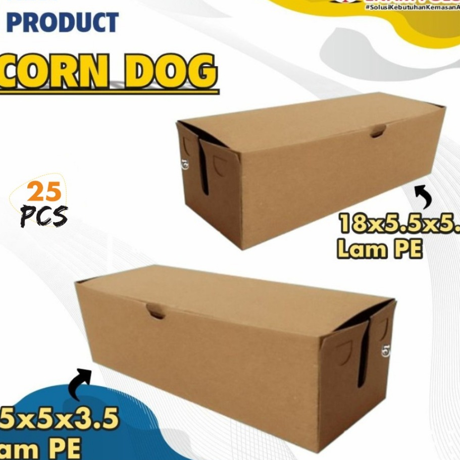 Jual Box Corndog Isi 25 pcs Dus Take Away Dine In Laminasi Paper Kraft ...