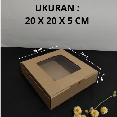 Jual ( 10 Pcs ) Kardus Karton Box Kotak Kue Hampers 20 cm x 20 cm x 5 ...