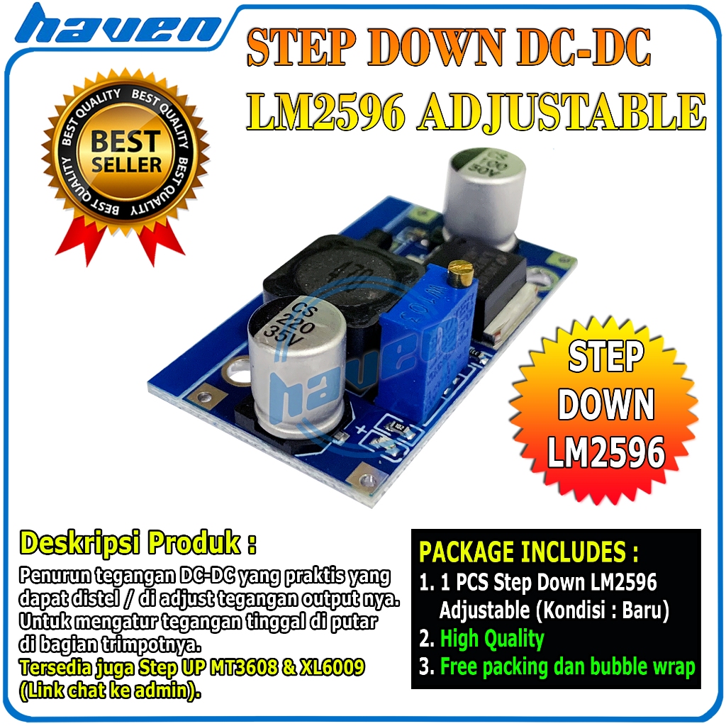 Jual LM2596 DC-DC Adjustable Step Down Power Supply 3A 4-35V To 1.23-30V Penurun Tegangan LM2596 ...
