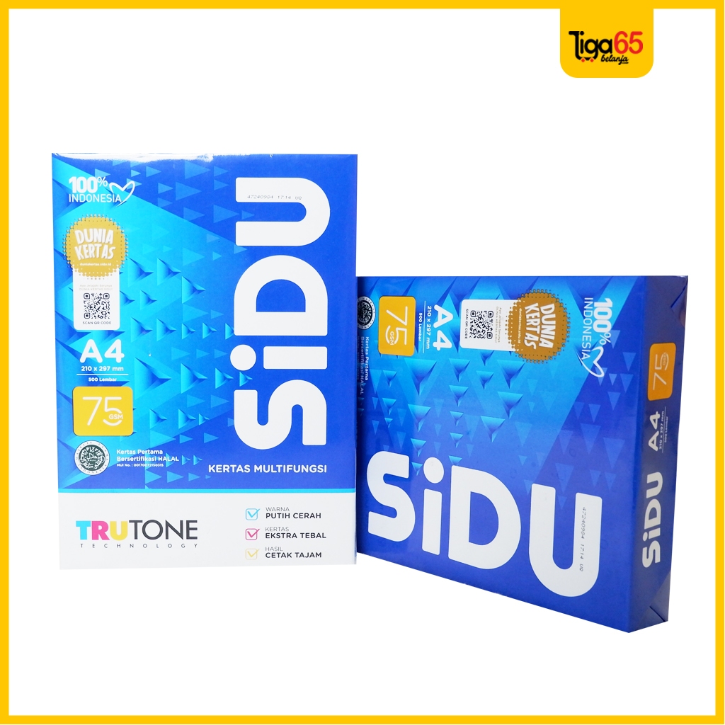 Jual SIDU HVS A4 75GSM 1 RIM | KERTAS PRINT FOTOCOPY | KERTAS HVS SIDU ...