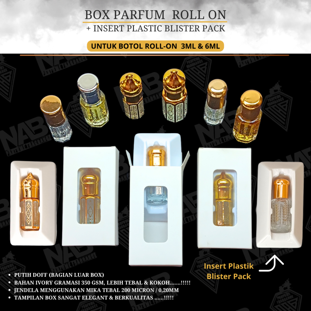 Jual 10 PCS _ BOX PARFUM TOLA ROLL ON / STICK 3ML & 6ML MEWAH + INSERT ...