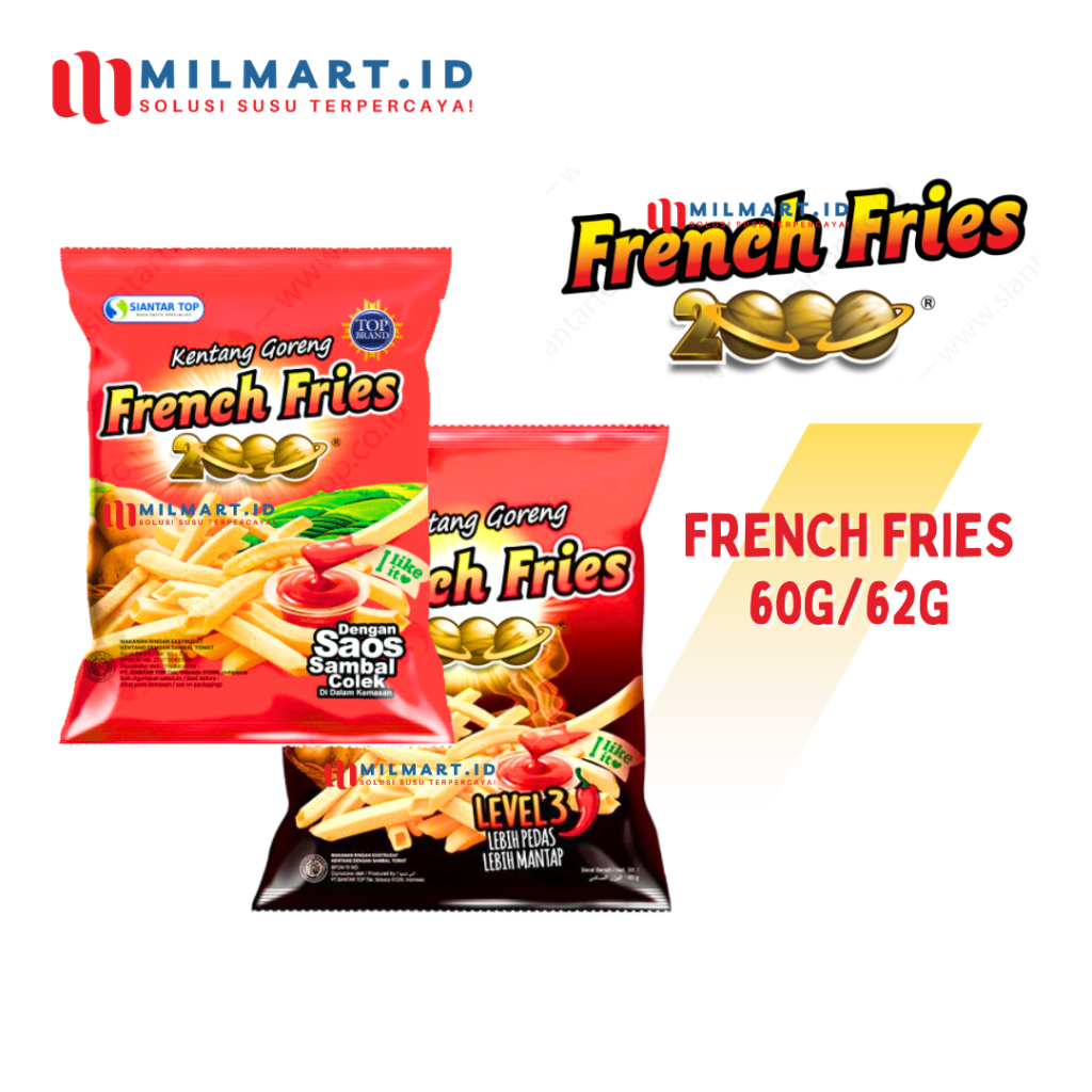 Jual SIANTAR TOP FRENCH FRIES 2000 LEVEL 3 60G KENTANG GORENG CAMILAN ...
