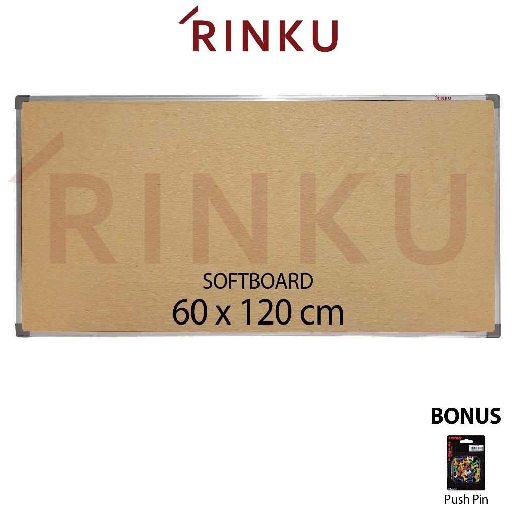 Jual Softboard Pin Board Cork Board Gantung Polos Rinku 60x120 cm ...