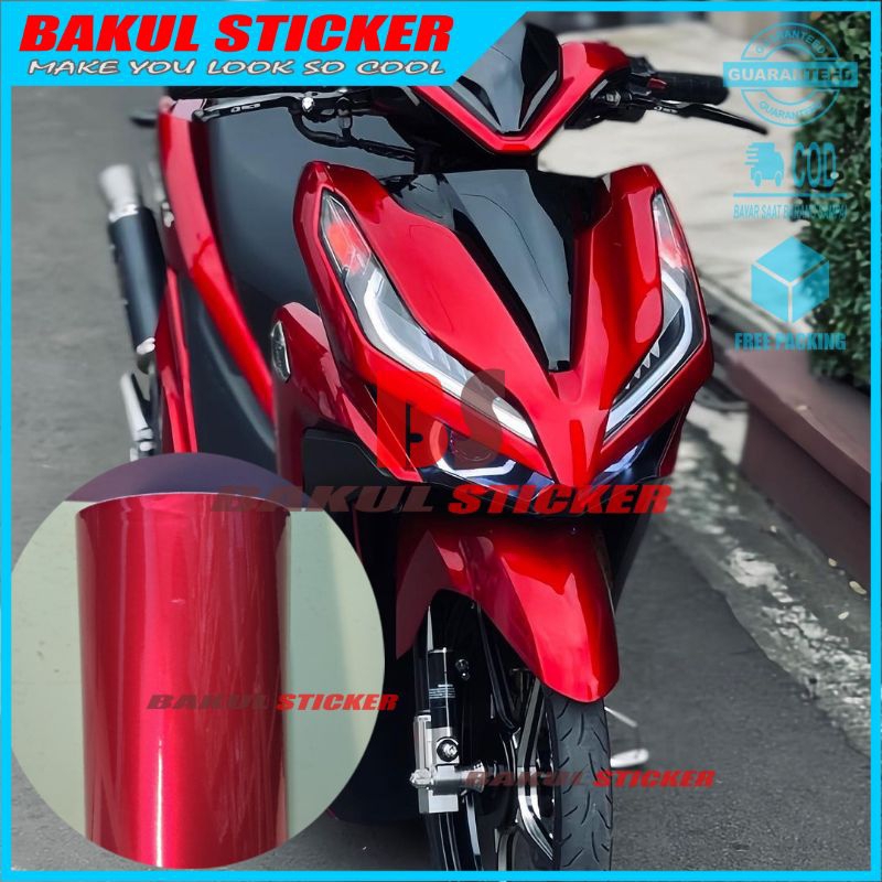 Jual SKOTLET STIKER MOTOR METALIK CANDY GLOSSY SCOTLITE RED MATTE ...