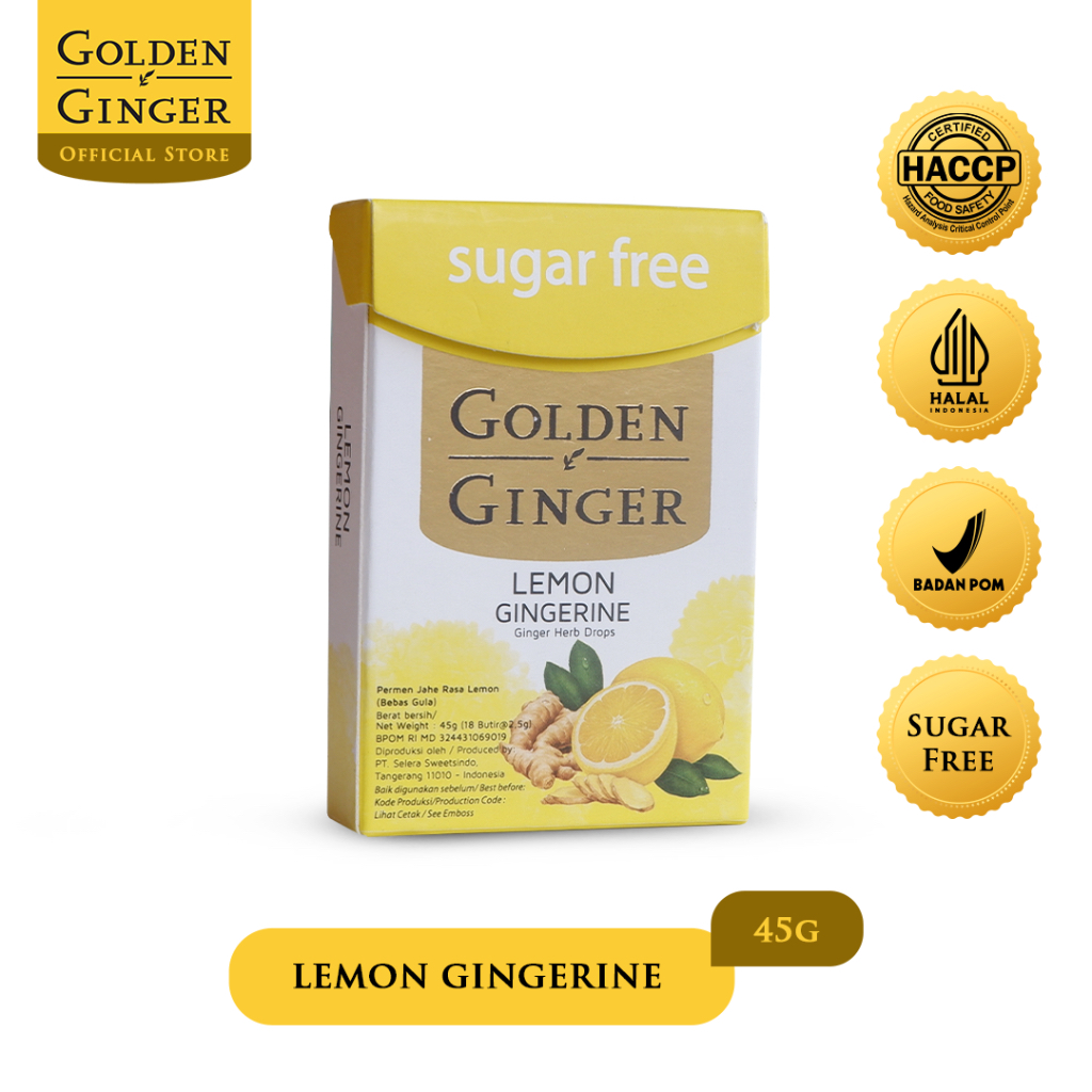 Jual Golden Ginger Lemon Gingerine Sugar Free (Flip Top) | Shopee Indonesia