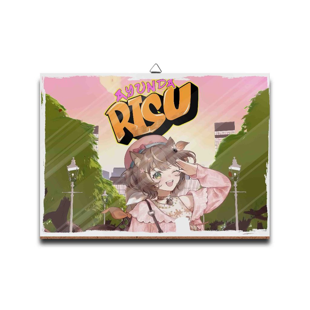 Jual Poster dinding kayu anime vtuber HI STREET TIME AYUNDA RISU ...