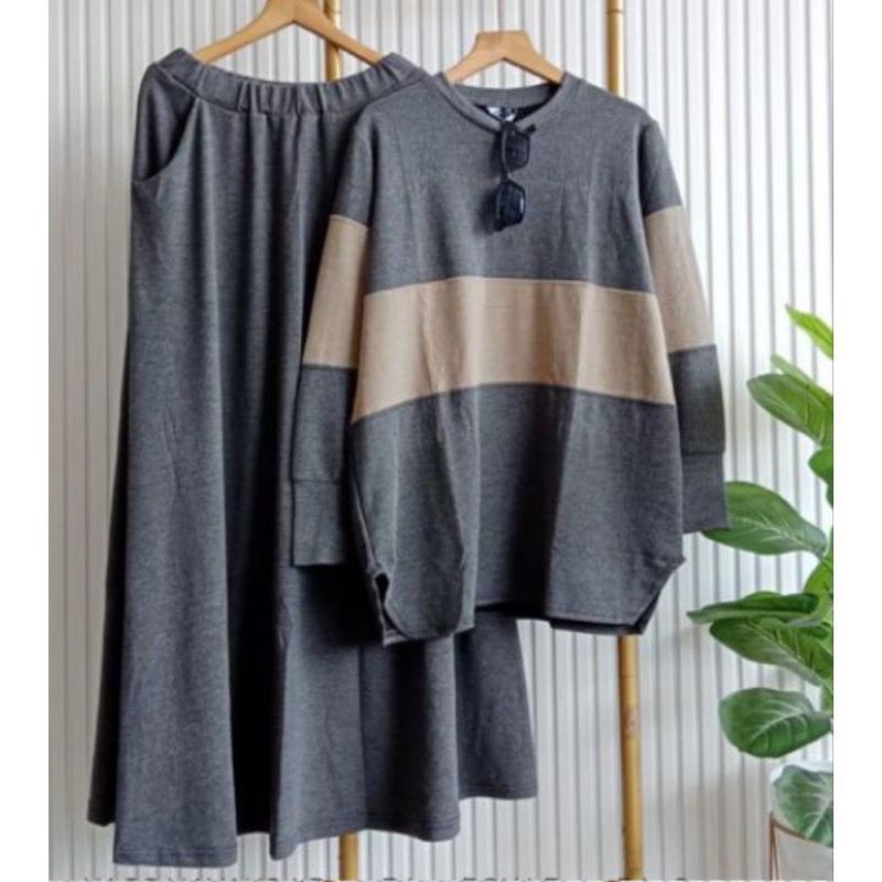 Jual NEW MALYA SET ROK CRINKLE AIRFLOW LD 110 // SETELAN ROK POLOS // ONE SET ROK POLOS ...