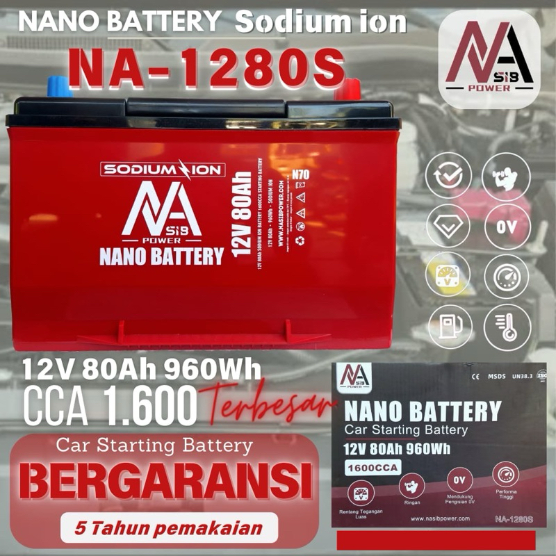 Jual Aki mobil Sodium Ion NA-1280S ( GARANSI 5 TAHUN) | Shopee Indonesia