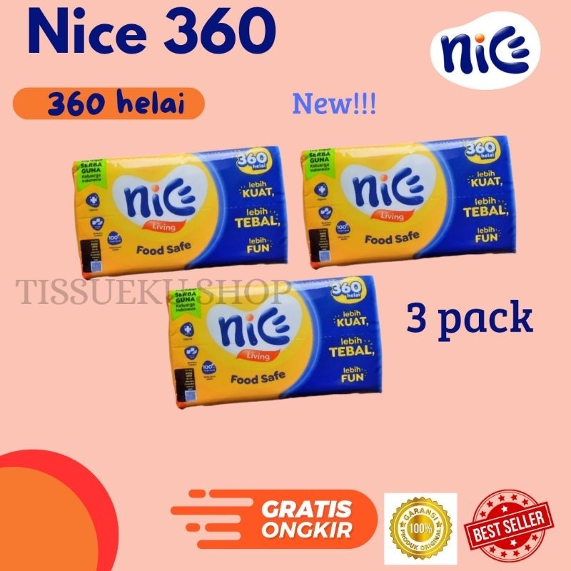 Jual Nice 360 helai dapat 3 pack. kemasan baru!! | Shopee Indonesia