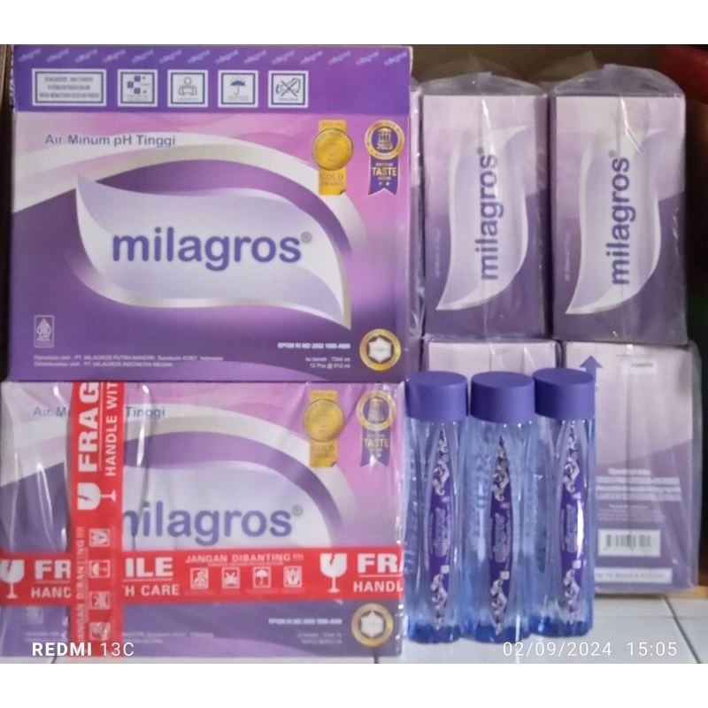 Jual Air Kemasan pH Tinggi Alkali Mila Gros ss Original @612ml ...
