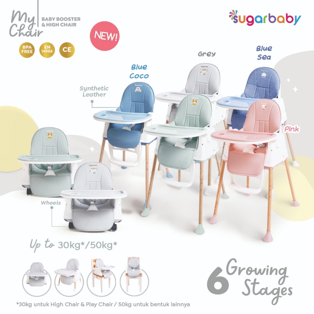 Jual Sugar Baby New My Chair Baby Booster & High Chair / Growing Stages ...