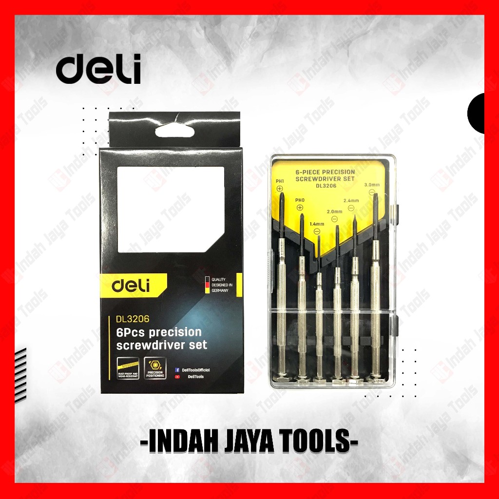 Jual DELI DL3206 Precision Screwdriver Set 6 Pcs - Obeng Mini Kacamata Jam Kecil Tool Kit Screw ...