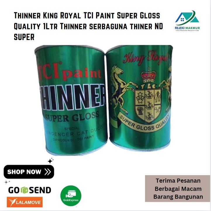Jual Thinner King Royal TCI Paint Super Gloss Quality 1Ltr Thinner serbaguna thiner ND SUPER ...