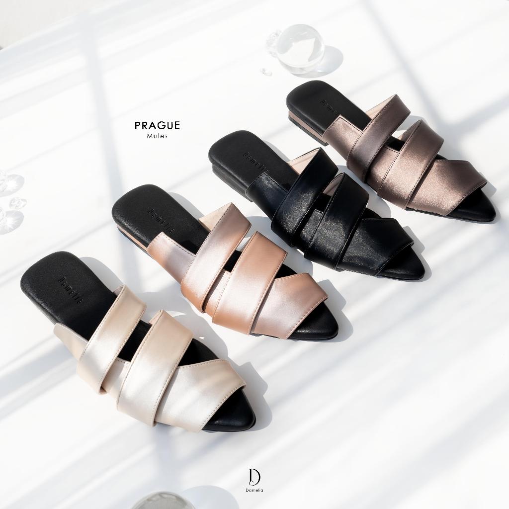 Jual Damelia Melstore JKT Prague Mules Sandal Open Toe Flat Slip-On ...