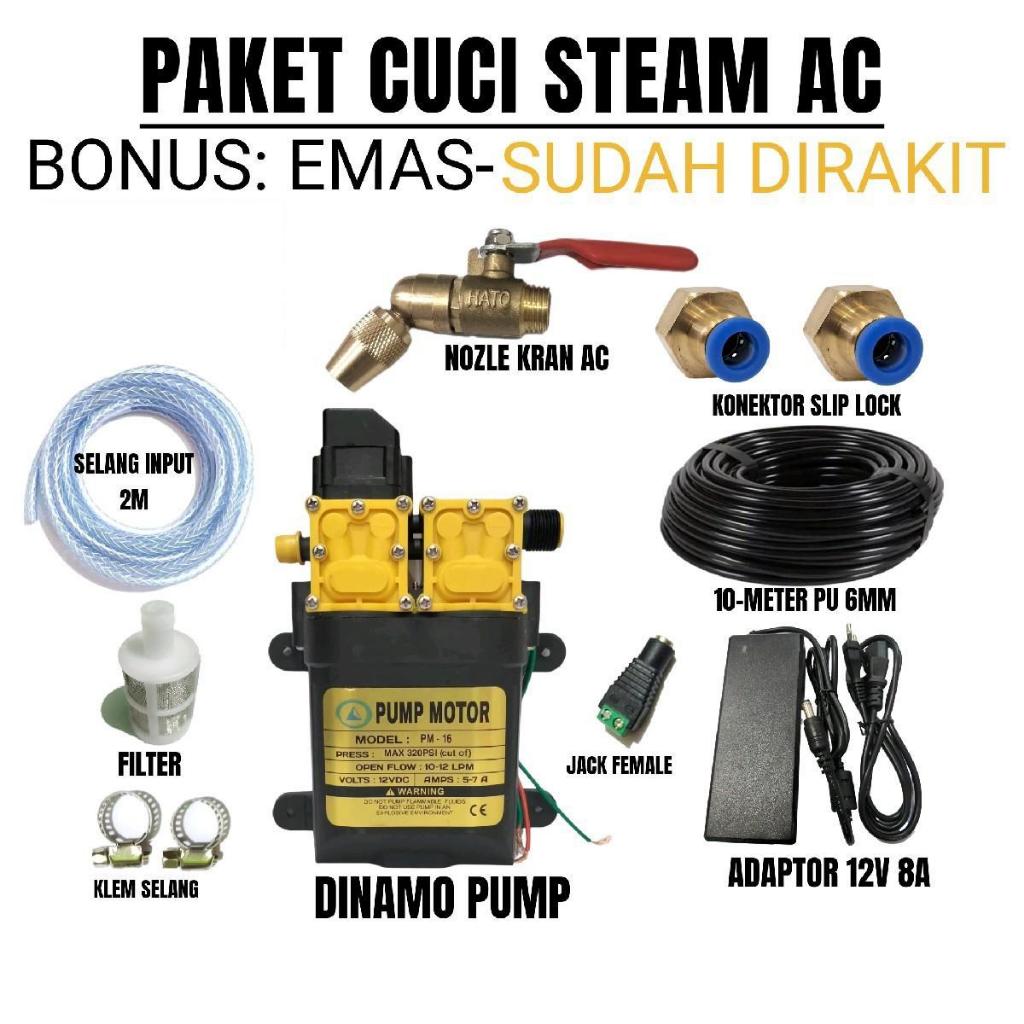 Jual Jet steam cuci Ac mesin dobel Pompa 12v 320Psi Paket Lengkap ...