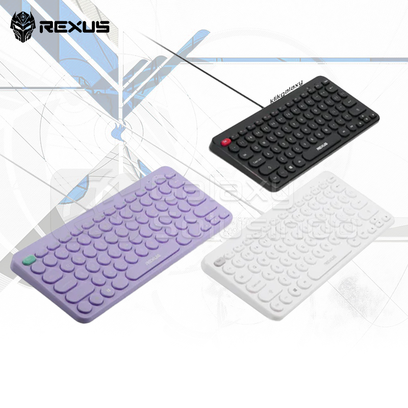 Jual Rexus K258 Mini Wired Office Keyboard - Black / Violet / White ...