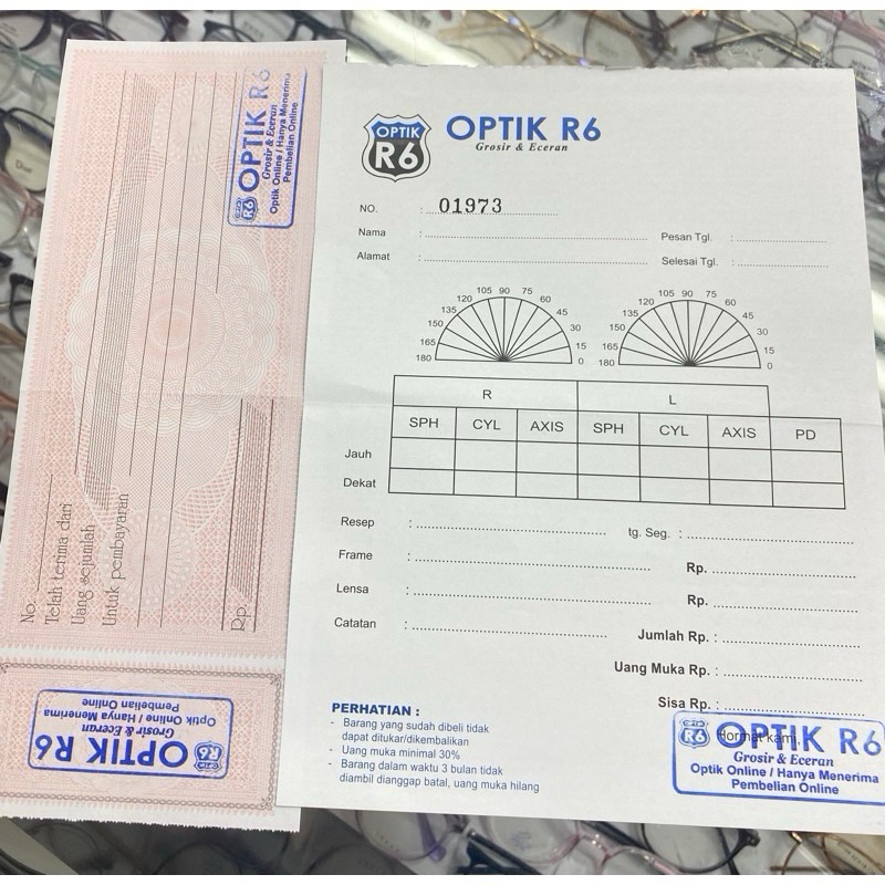 Jual Nota optik | Bon kacamata| kwitansi pembelian kacamata | Shopee ...