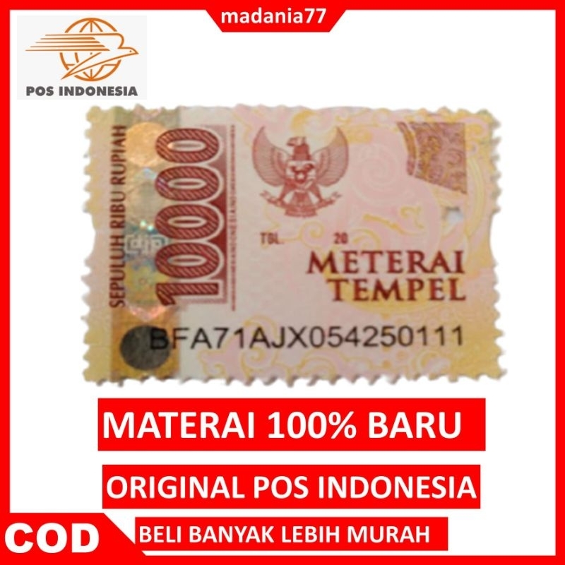 Jual Materai 10000 original asli 1 pcs | Shopee Indonesia