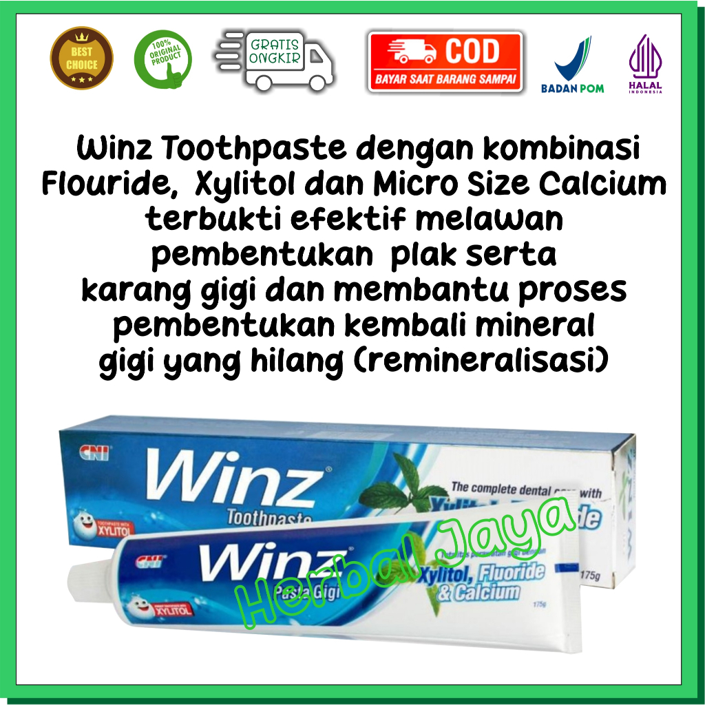 Jual Winz Toothpaste 175gr Pasta Gigi Xylitol Penghilang Bau Mulut Plak ...