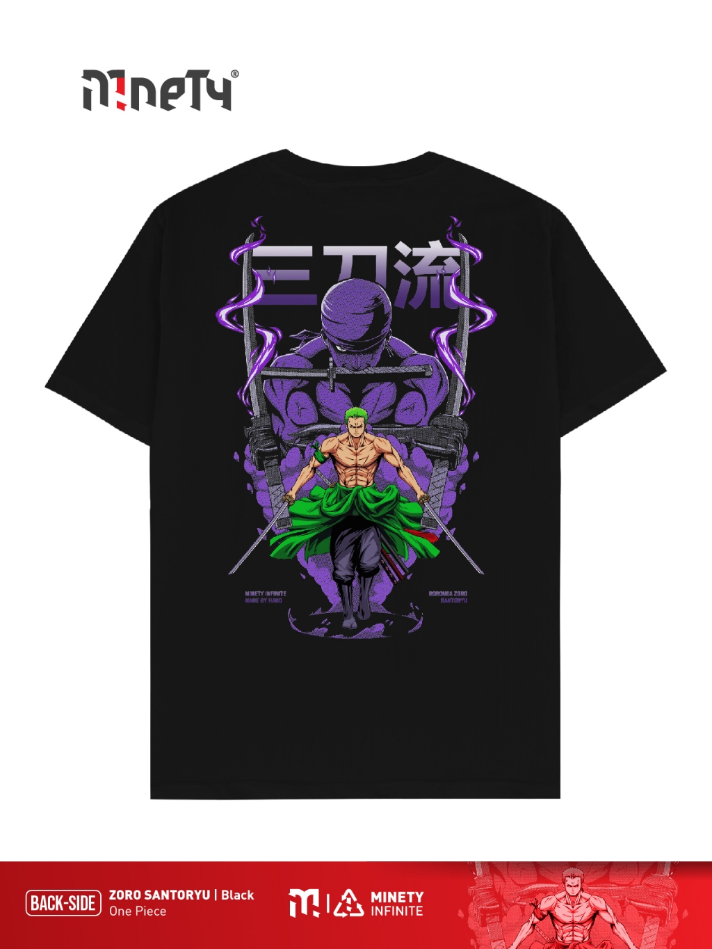 Jual MINETY T-SHIRT Roronoa Zoro, Three Sword Style Santoryu - Kaos ...