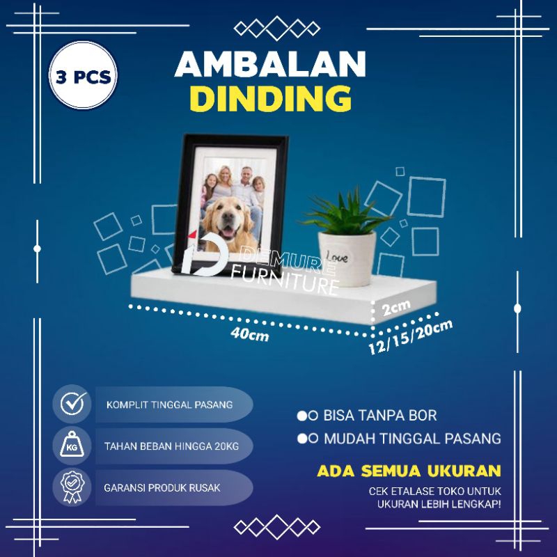 Jual Rak Ambalan Dinding Minimalis aesthetic Serbaguna Ukuran 40cm ...