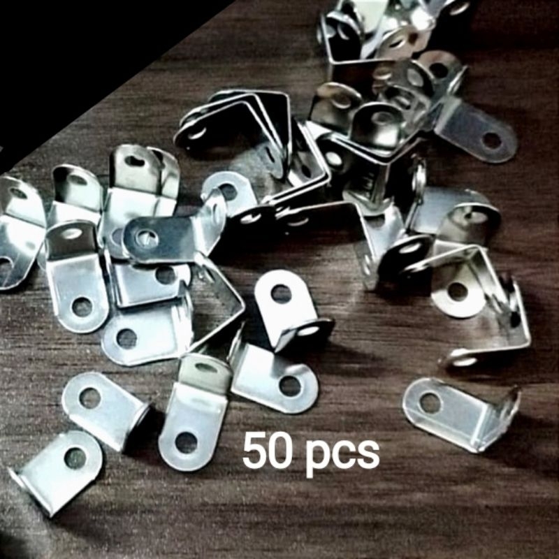 Jual 50 pcs plat siku besi kecil ambalan pigura figura bingkai 1.6cm x ...