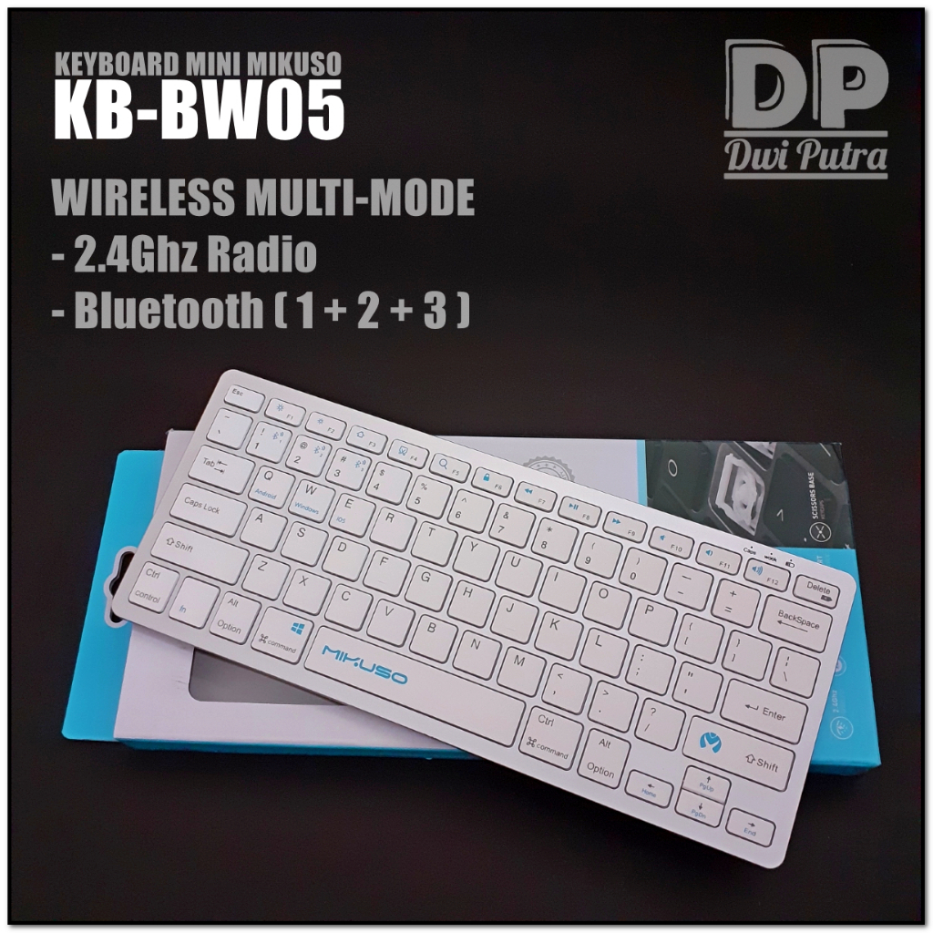 Jual KEYBOARD MINI MIKUSO KB-BW05 // BLUETOOTH WIRELESS 2.4 GHZ USB ...