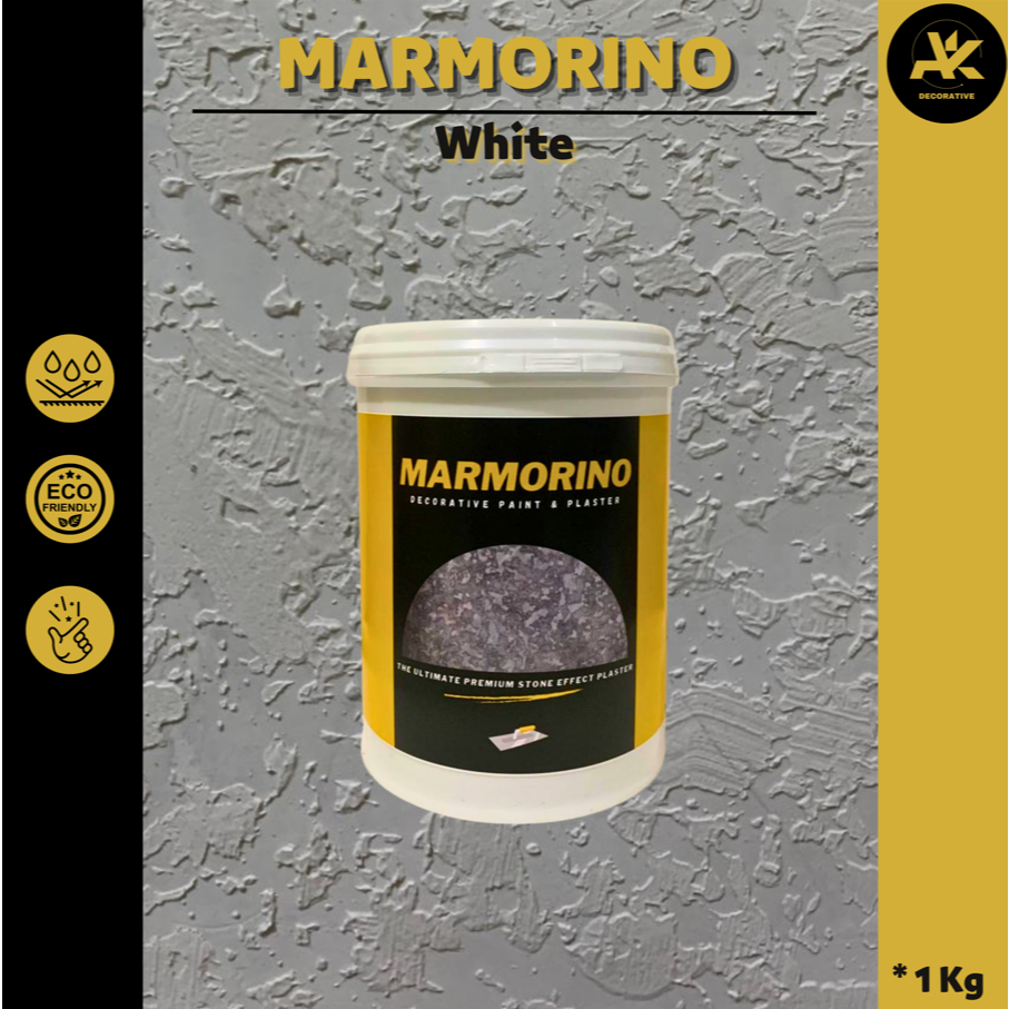 Jual MARMORINO - Premium Stone Effect Plaster WHITE 20kg | Shopee Indonesia