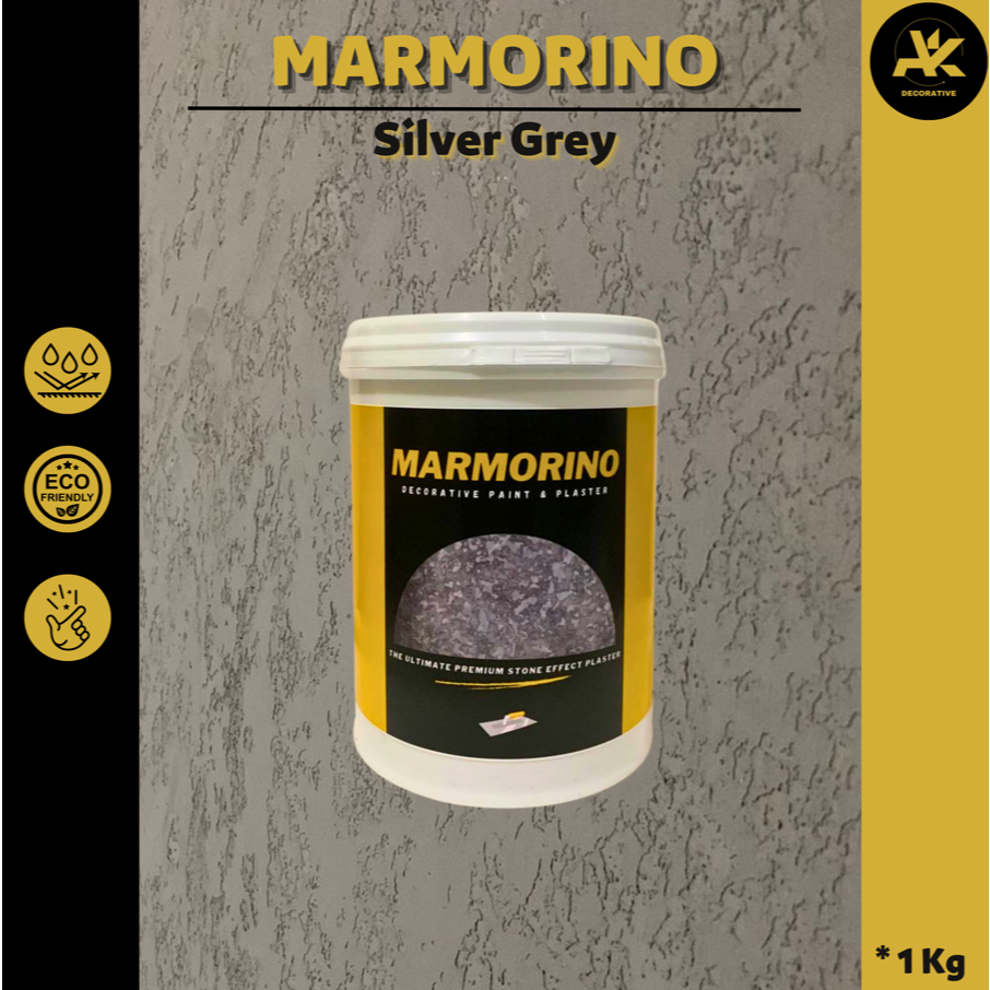 Jual MARMORINO - Premium Stone Effect Plaster SILVER GREY 5kg | Shopee ...