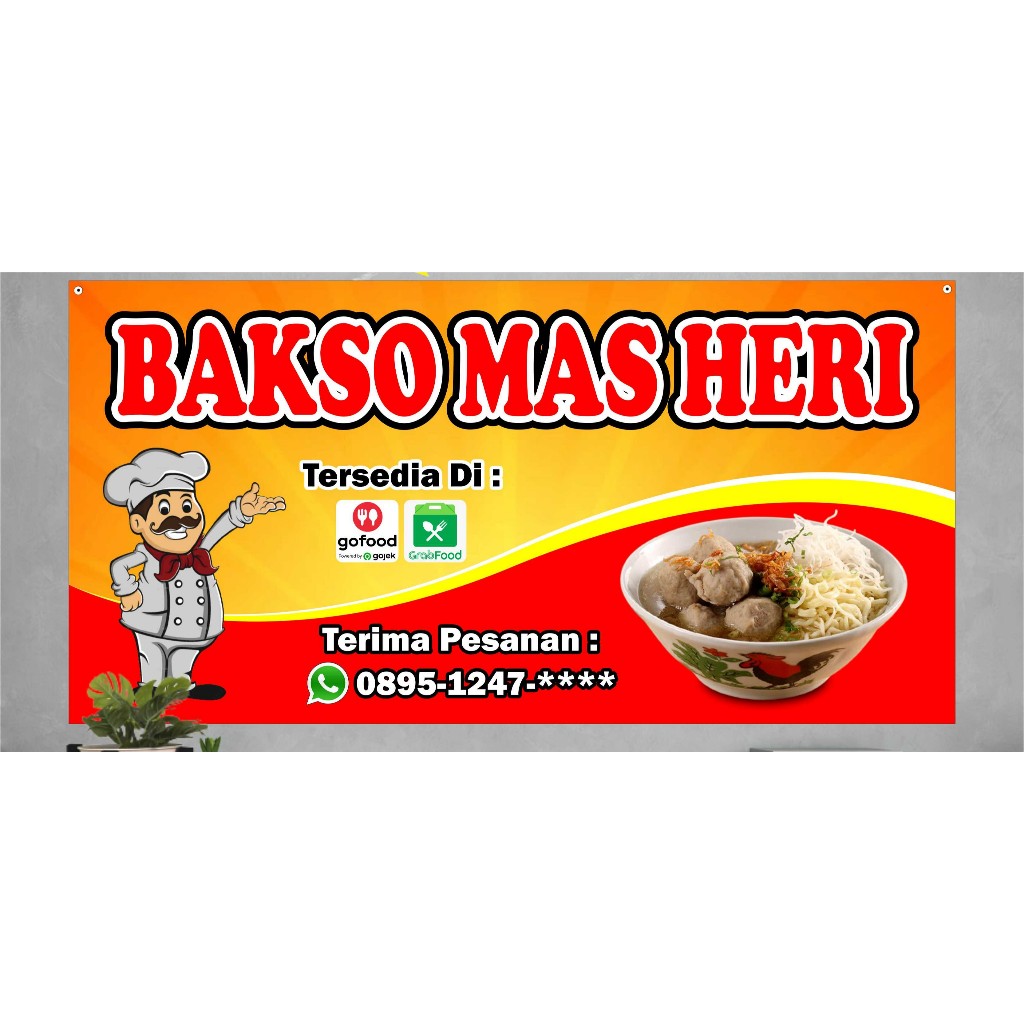 Jual CETAK SPANDUK | BANNER MIE AYAM BAKSO BAHAN FLEXY | Shopee Indonesia