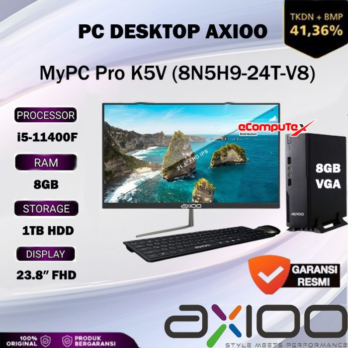 Jual AXIOO PC DESKTOP MYPC PRO K5V (8N5H9-24T-V8) i5-11400F RAM 8GB ...