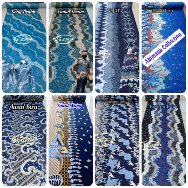 Jual NEW STOCK READY KAIN BATIK WARNA BIRU // NAVY // DENIM // TOSKA ...