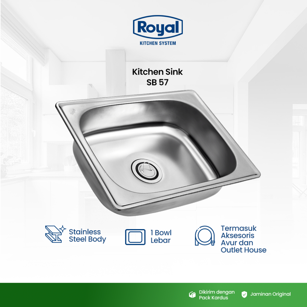 Jual Royal Kitchen Sink Wastafel Dapur SB 57 | Bak Cuci Piring 57 x 44 ...