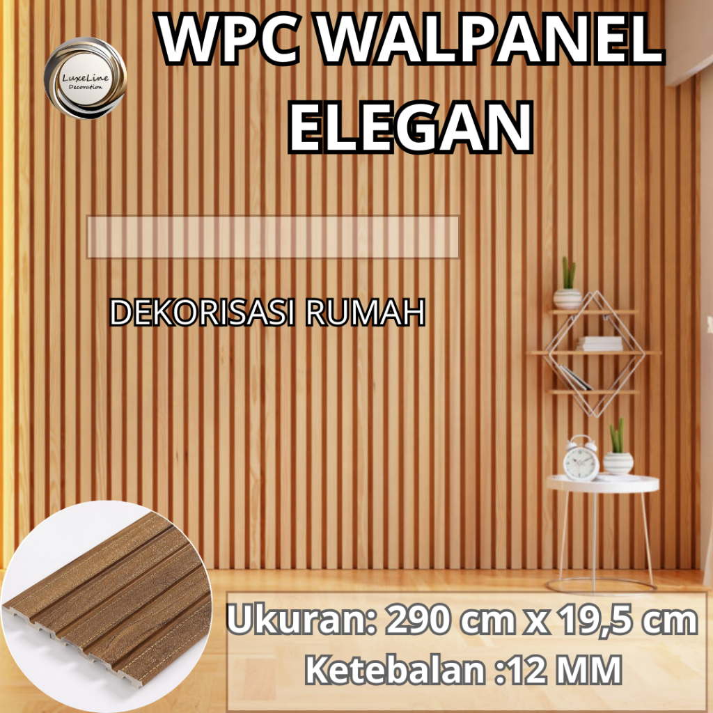 Jual Wood Wall Panel Dekorasi Dinding 195x12mm 2.9Meter Anti Rayap Dan Anti Air WPC / Wall Panel ...