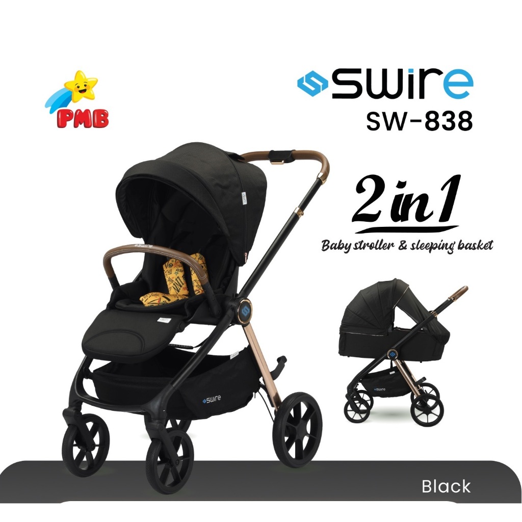 Jual Baby Stroller PMB SWIRE - SW838 2 in 1 Kereta Dorong Bayi | Shopee ...