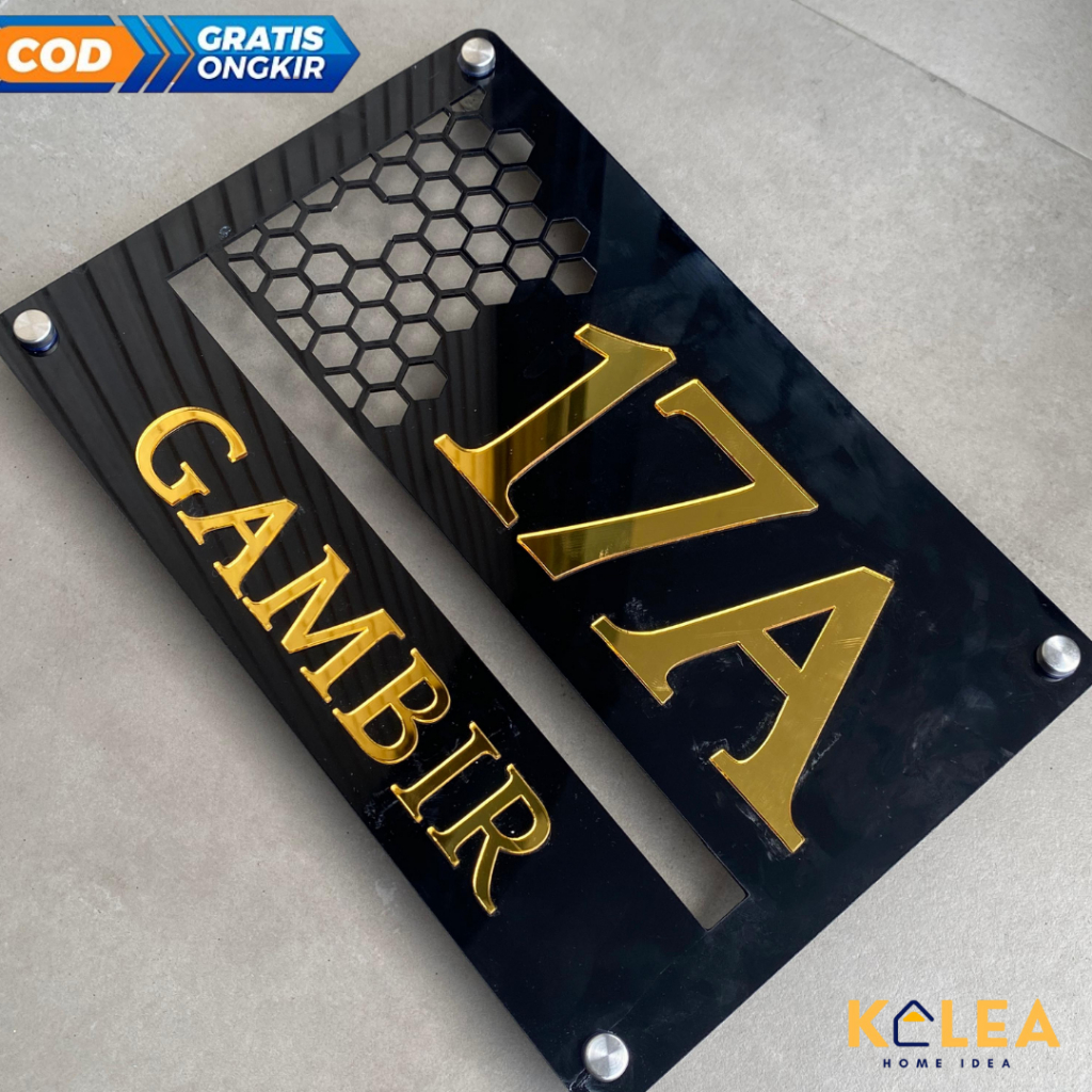 Jual Nomor Rumah Acrylic Gold | Nomor Rumah Akrilik Minimalist | No ...