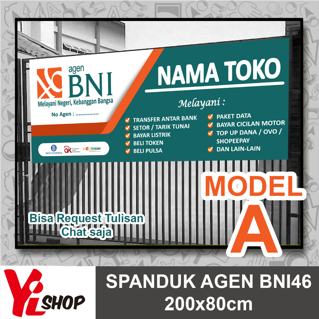 Jual Spanduk / Banner Agen Bank BNI 46 BNI Link Agen BNI46 | Shopee ...