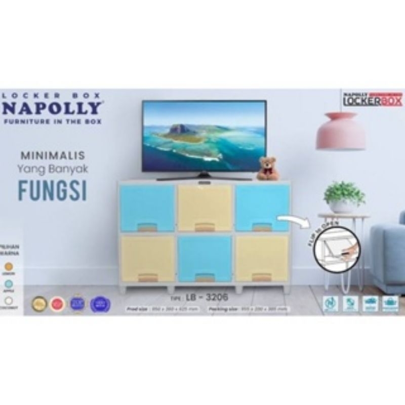 Jual Lemari Plastik / Rak Serbaguna / Locker Box 6 Pintu Napolly ...