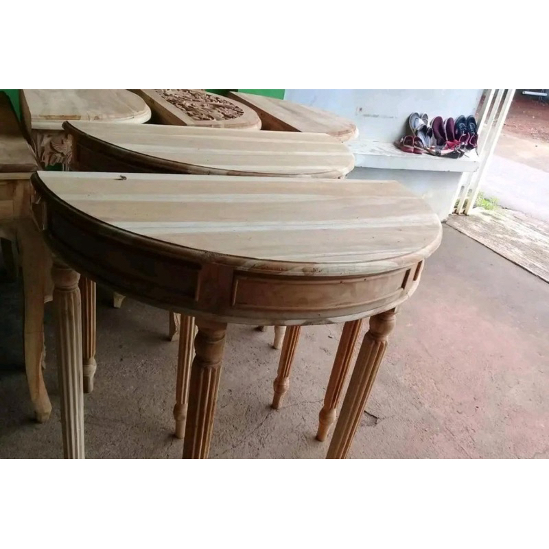 Jual console table / meja tembok setengah lingkar / meja konsol ...