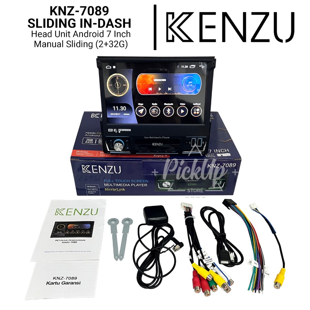 Jual Head Unit Android Single DIN KENZU-7089 Sliding InDash | Shopee ...