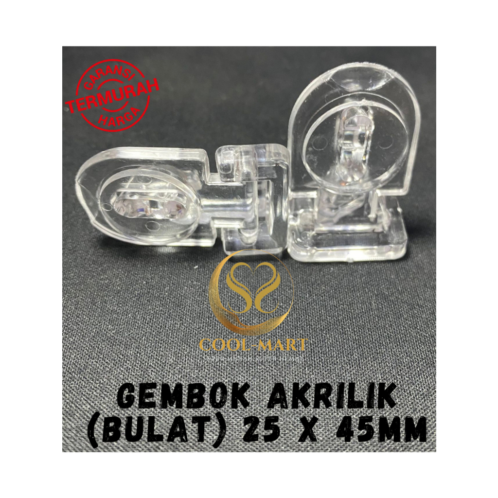 Jual GEMBOK AKRILIK [ BULAT ] & [ KOTAK ] TRANSPARAN / HINGE LOCK ...