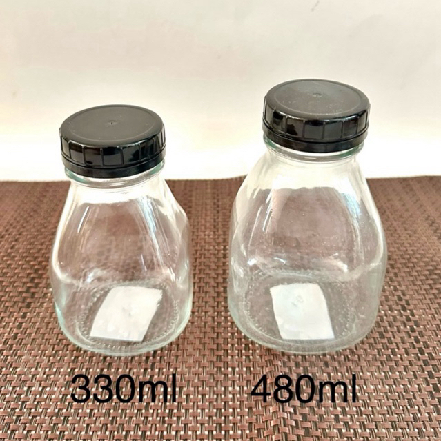 Jual botol kaca segi juice susu jamu herbal sirup tutup plastik ...