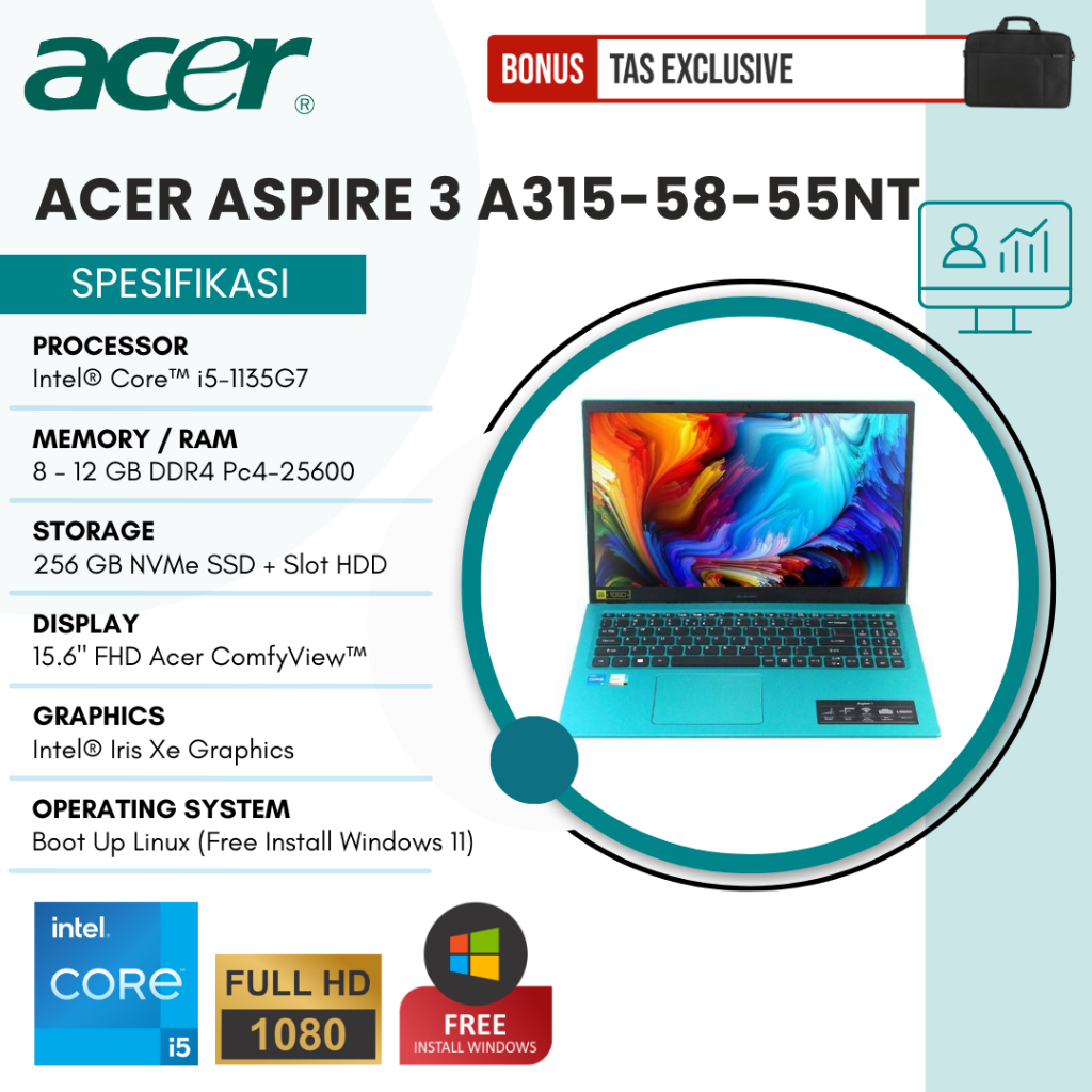 Jual Laptop Lucu Warna Biru Yang Elegan - Core I5-1135G7 - RAM 12 GB ...