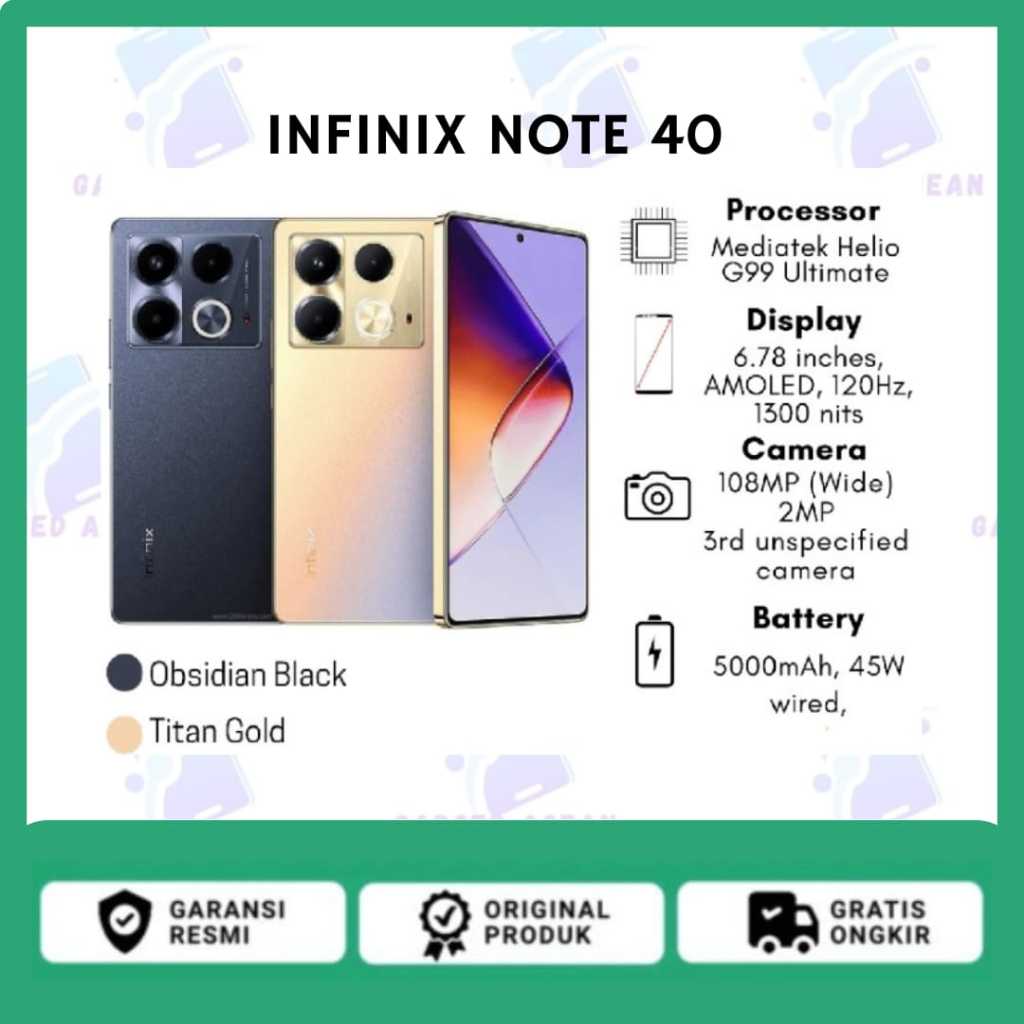 Jual Infinix Note 40 NFC 8/256gb Garansi Resmi | Shopee Indonesia