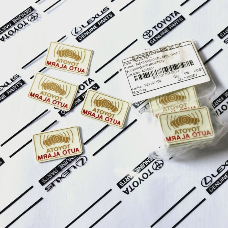 Jual stiker toyota auto alarm original ( 74515-0K020) | Shopee Indonesia